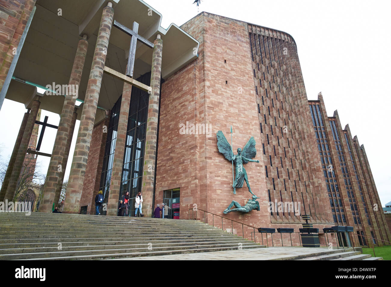Entrance to the new Coventry Cathedral Priory Street West Midlands UK ...
