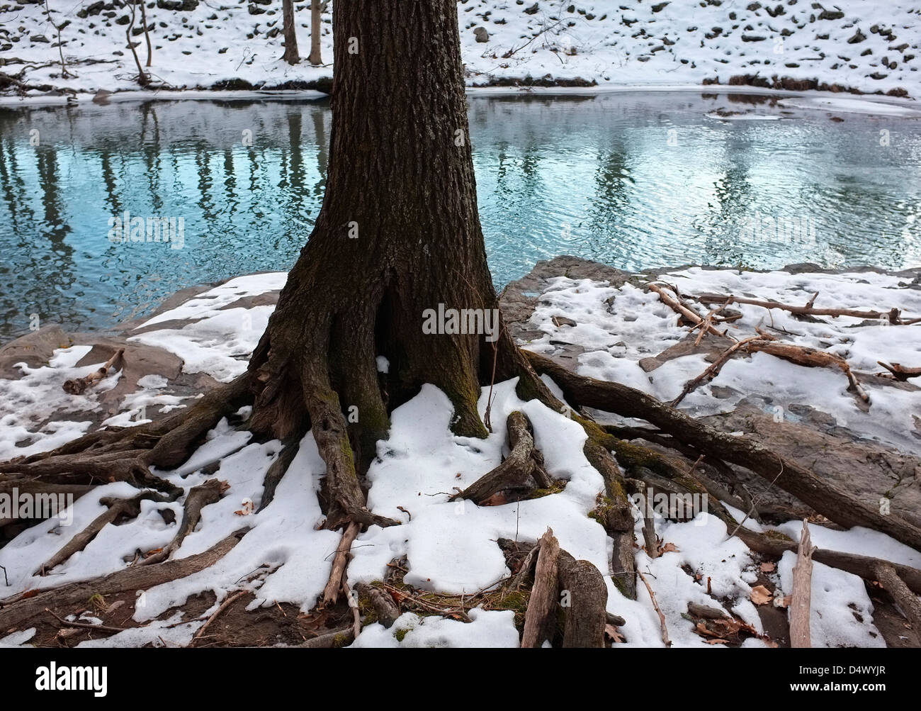 Woodstock creek in winter Stock Photo - Alamy