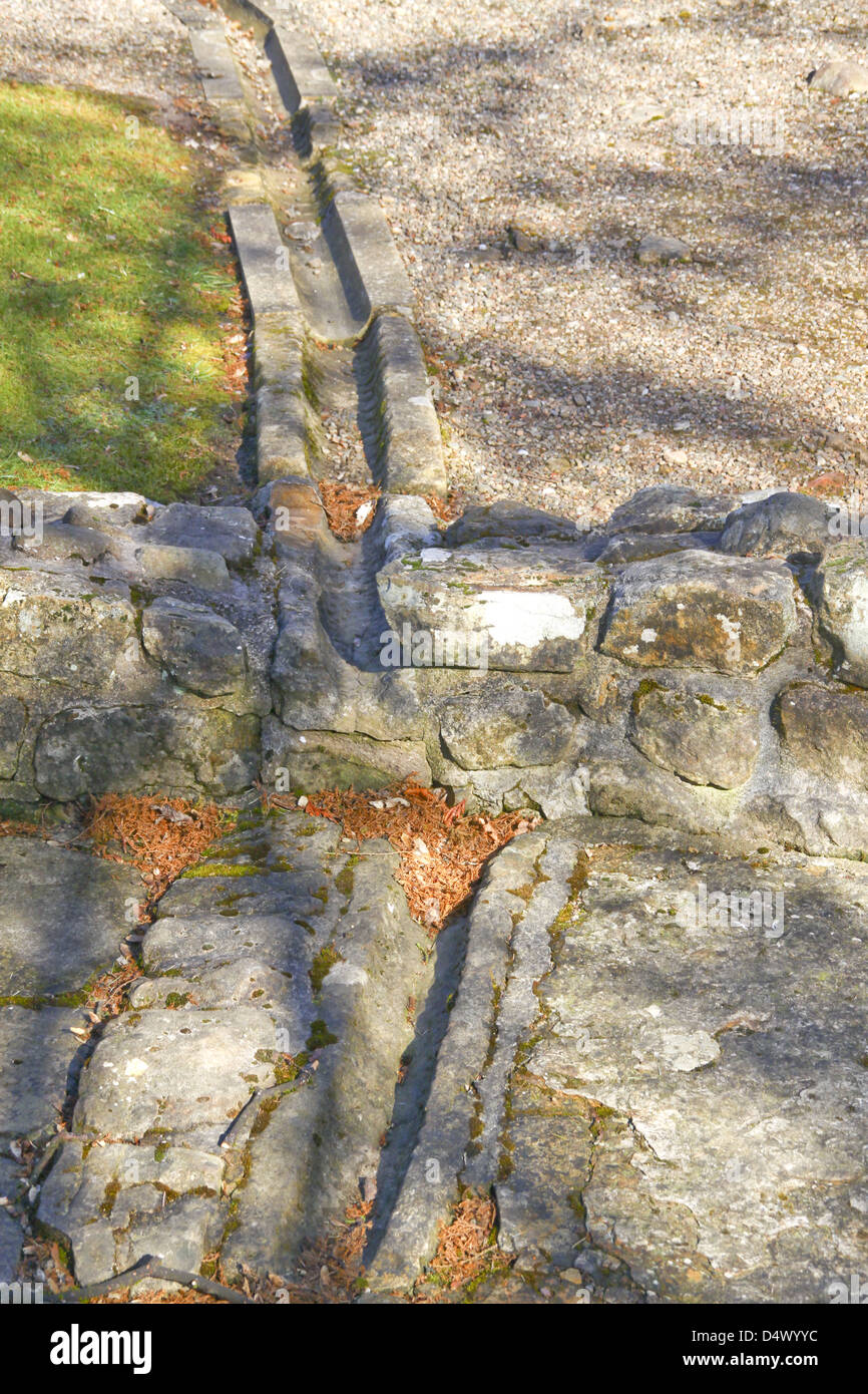 Bearsden Roman Bath House detail of drainage system Stock Photo - Alamy