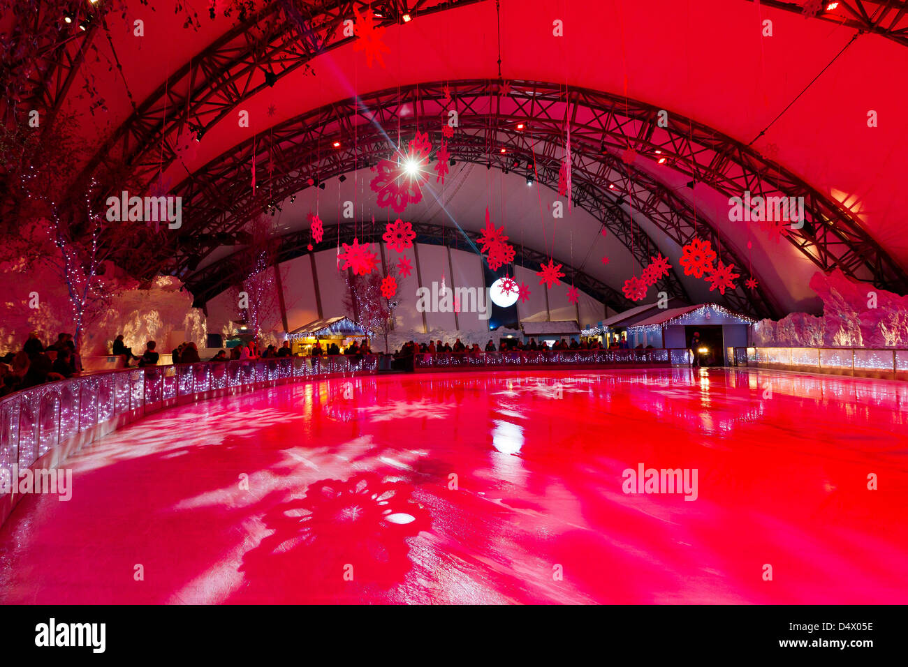 Empty Ice Skating Rink Eden Project Cornwall, South West, England, UK ...