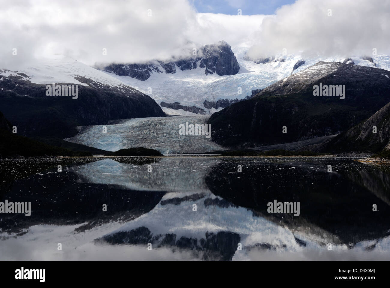 The Pia Glacier flows into Garibaldi Fjord off the Strait of Magellan ...