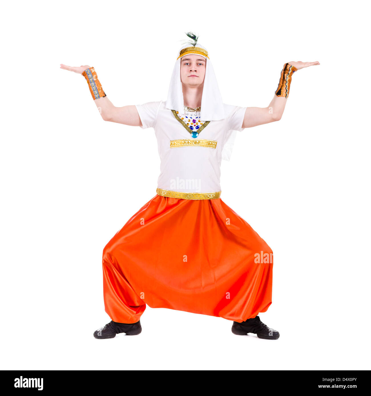 Dancing pharaoh wearing a egyptian costume Stock Photo - Alamy
