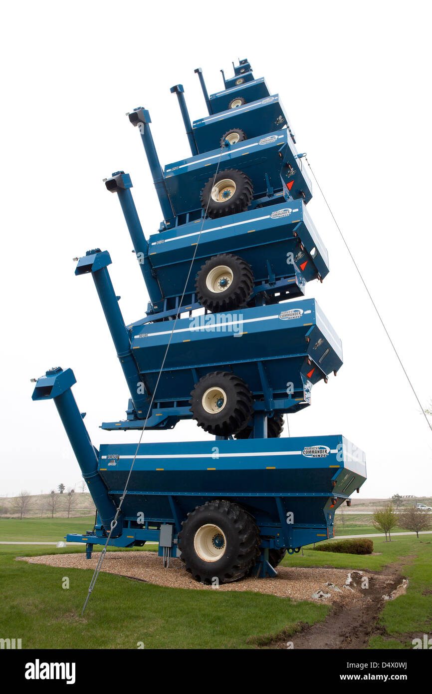 Grain cart stacked on top of each other, Williamsburg, Iowa, USA Stock ...