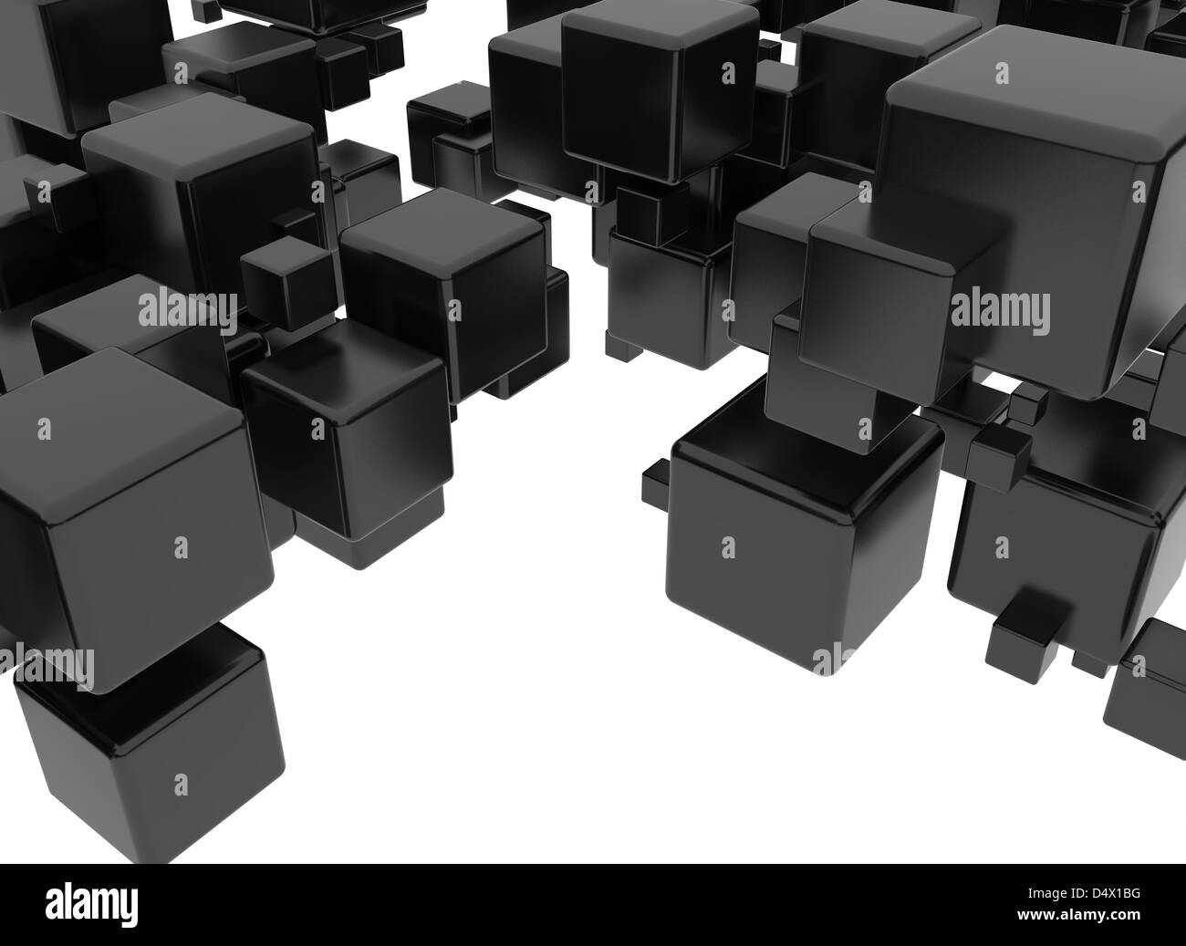 Abstract black shiny 3d cubes Stock Photo - Alamy