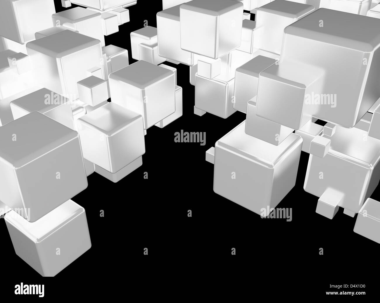 Abstract collection of silver cubes Stock Photo - Alamy