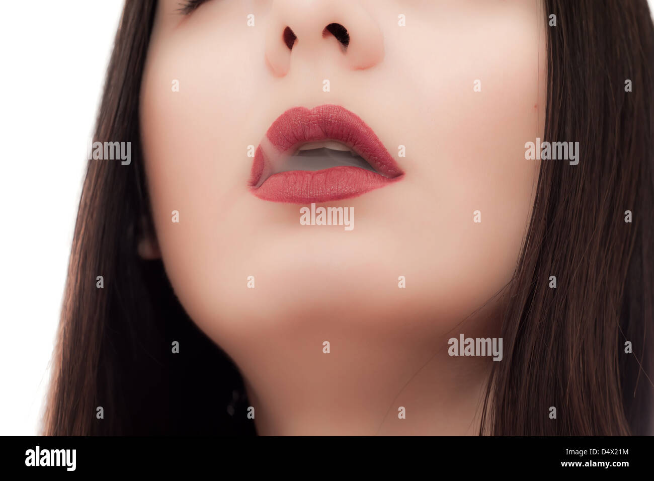 Woman nose smoke hi-res stock photography and images - Alamy