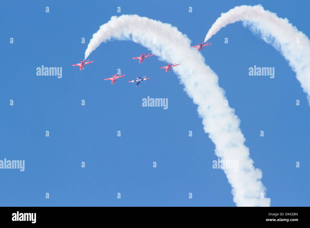 The Red Arrows flying display team Stock Photo - Alamy