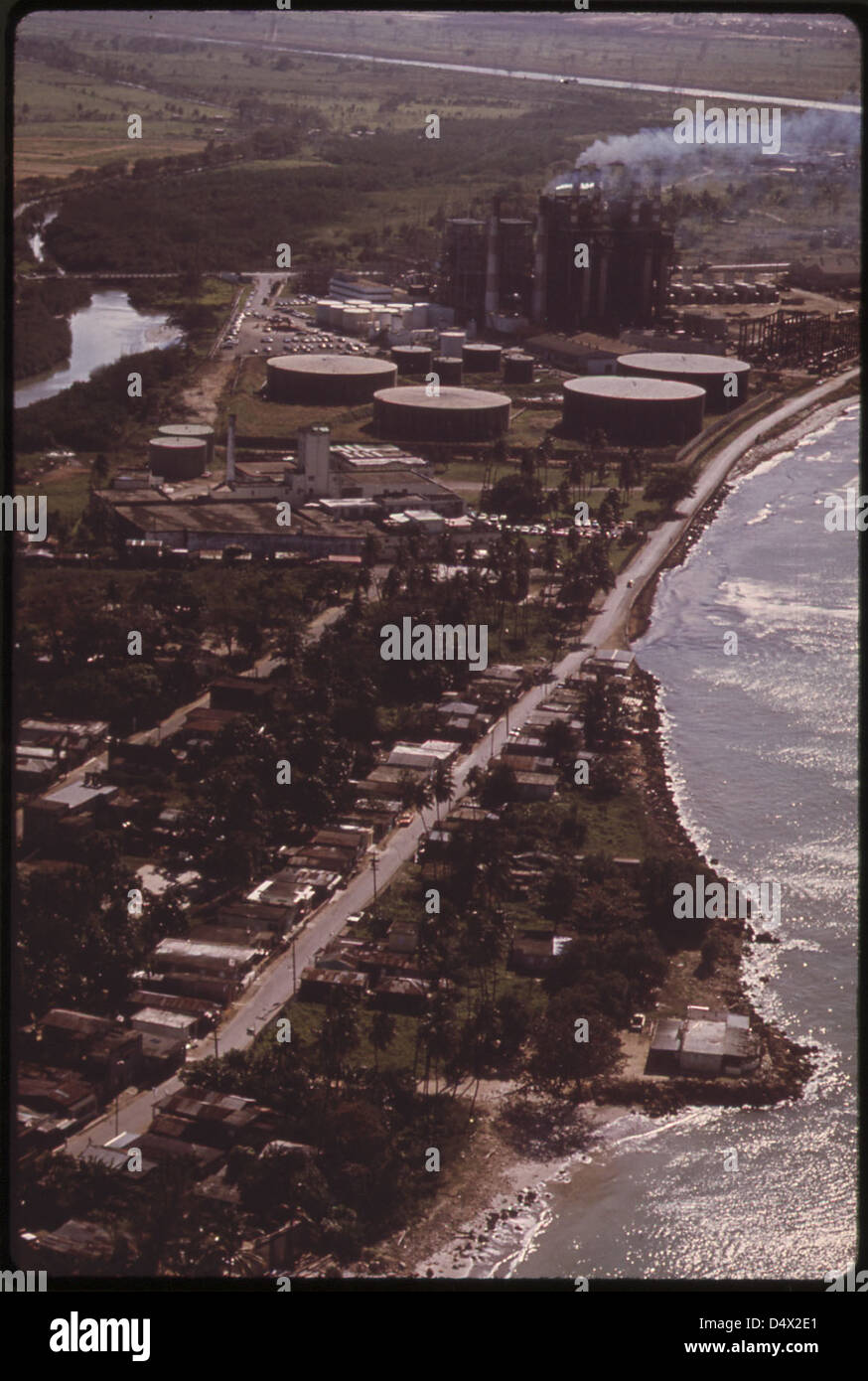 This image from February 1973 shows an industrial area, capturing the ...
