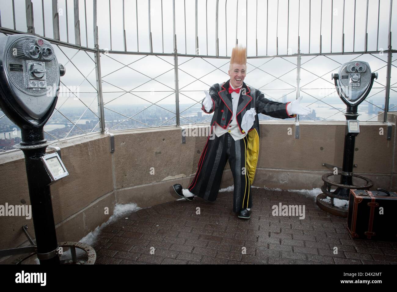 New York, USA. 19th March 2013. Comic daredevil BELLO NOCK, named ...