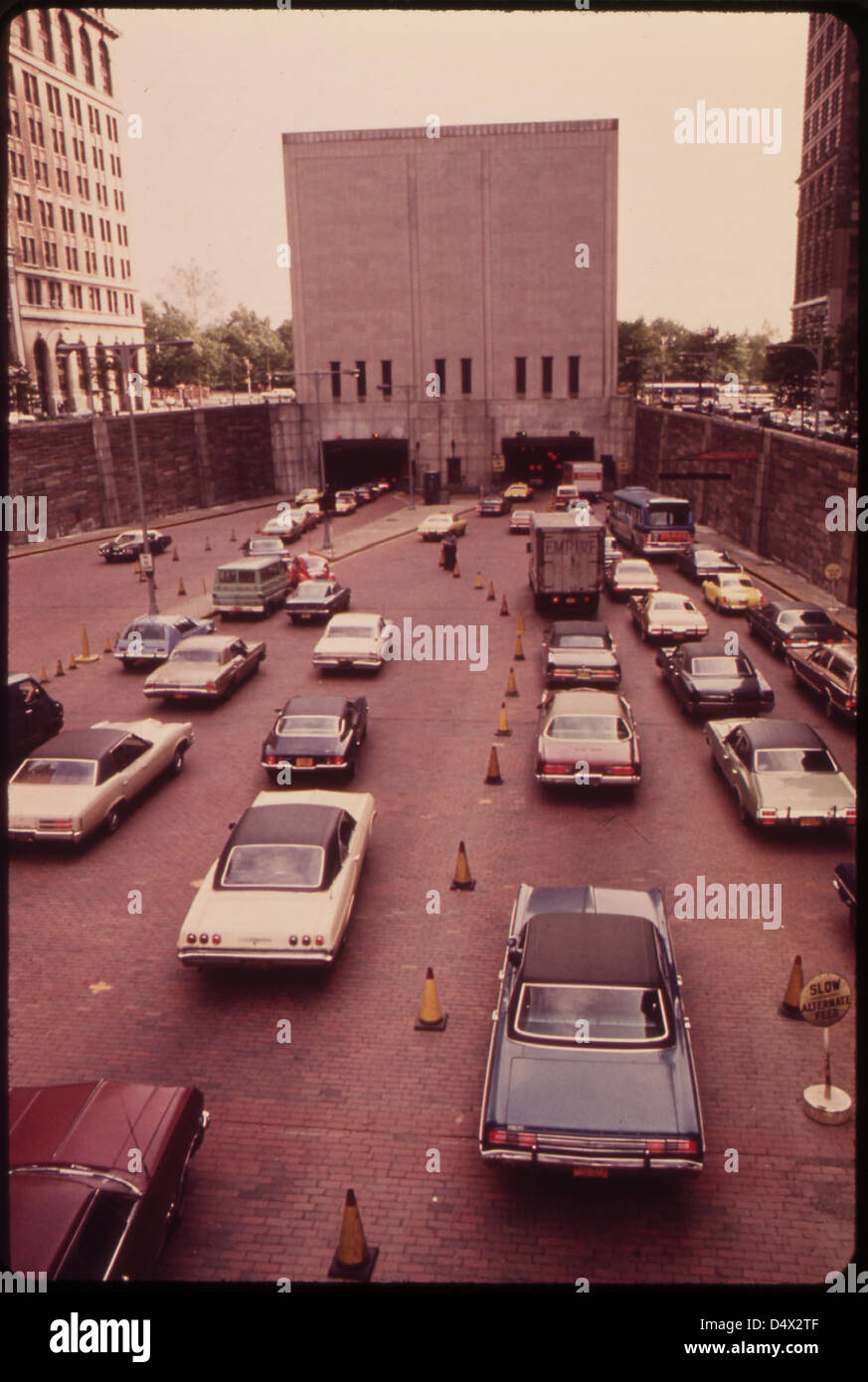 The Manhattan entrance to the Brooklyn-Battery Tunnel is shown in May ...