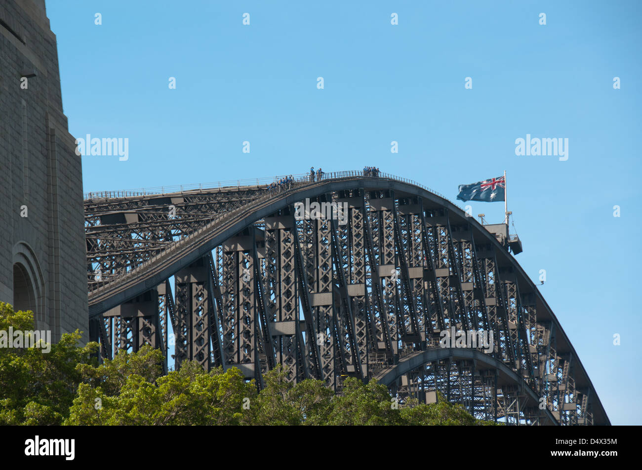 Sydney Harbor Bridge, Australia. Climbers enjoy a bird's eye view from ...