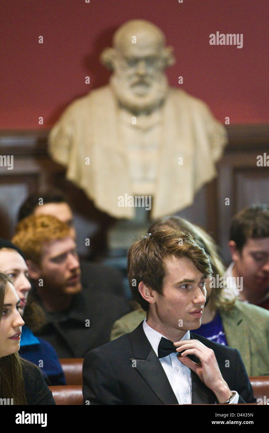 An Oxford student appropriately dressed at The Oxford Union Society ...