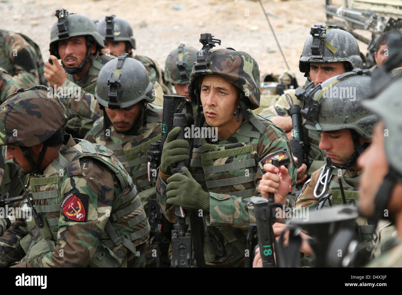 Afghan Commandos with Special Operations Kandak during live fire exercises March 18, 2013 in ...