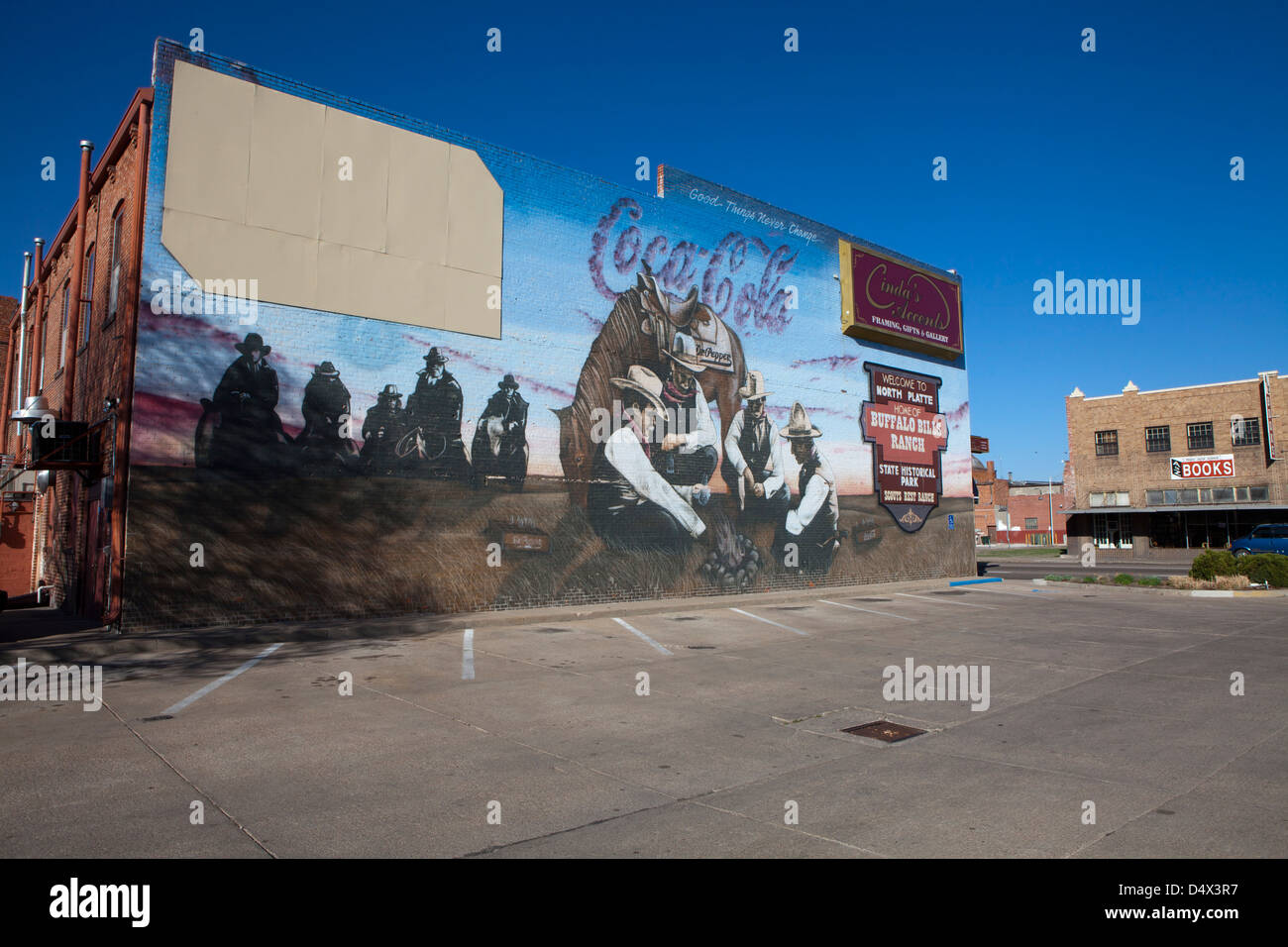 A famous mural on a wall in North Platte, Nebraska, USA Stock Photo - Alamy