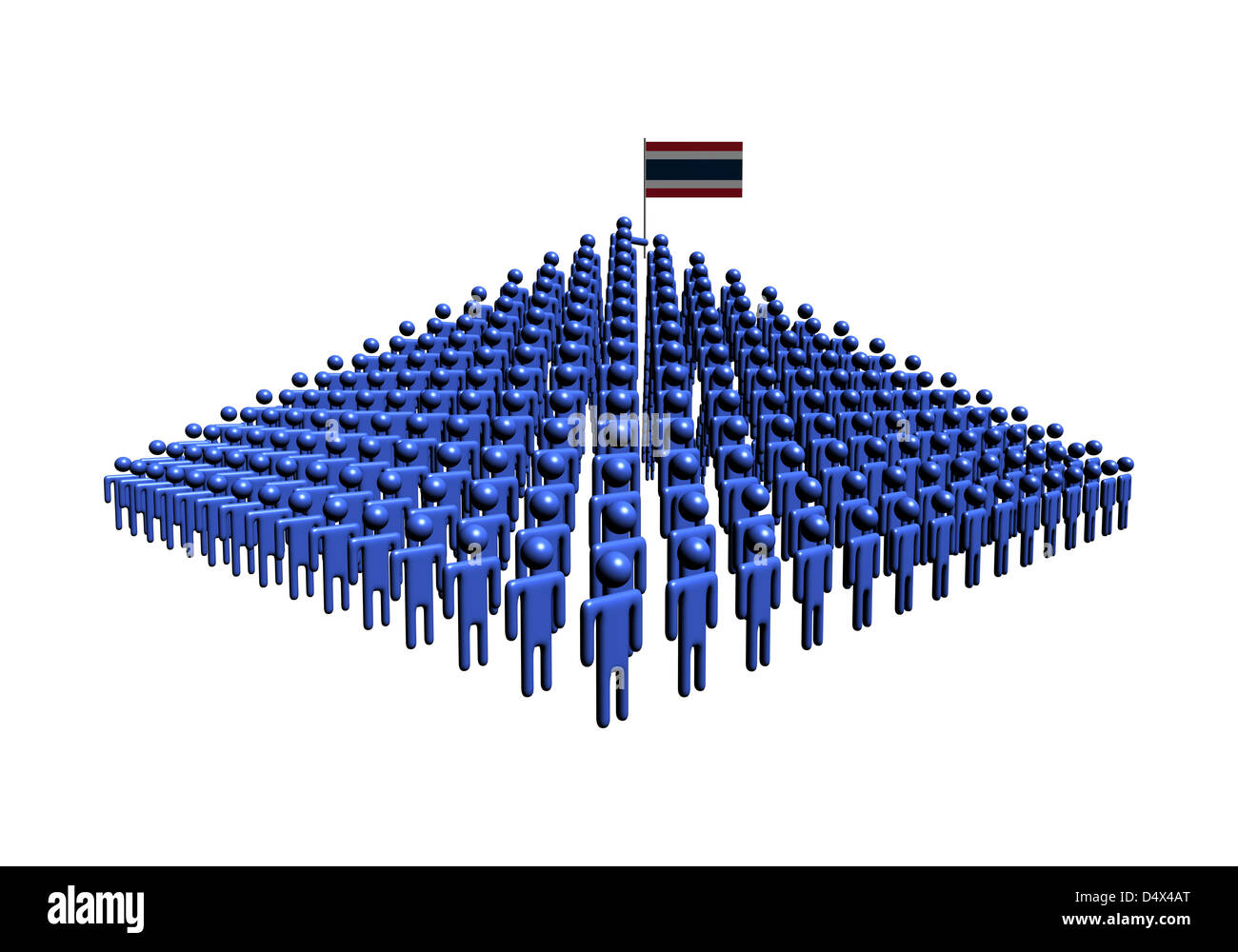 Pyramid of abstract people with Thai flag illustration Stock Photo - Alamy