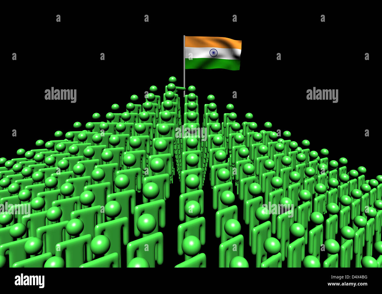Pyramid of abstract people with Indian flag illustration Stock Photo ...