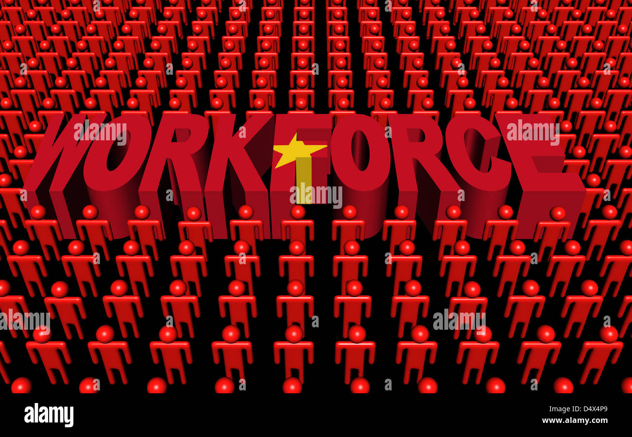 Vietnam workforce with flag text illustration Stock Photo - Alamy