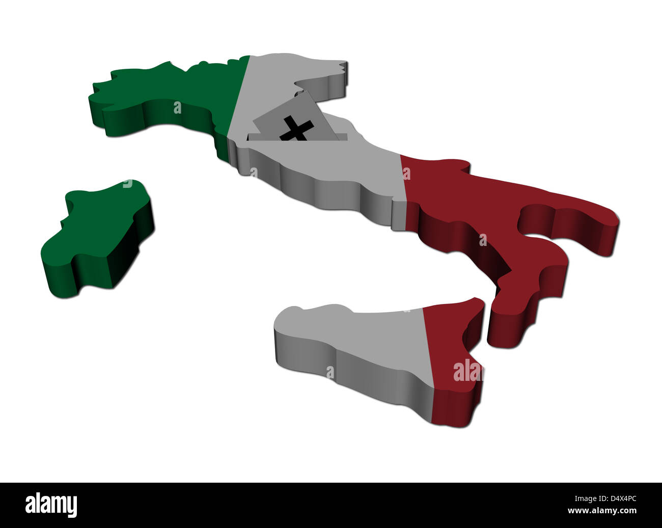 Italy election map with ballot paper illustration Stock Photo - Alamy