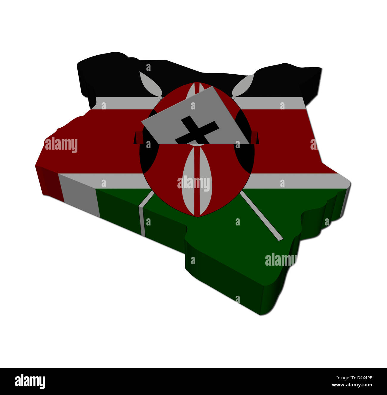 Kenya election map with ballot paper illustration Stock Photo - Alamy