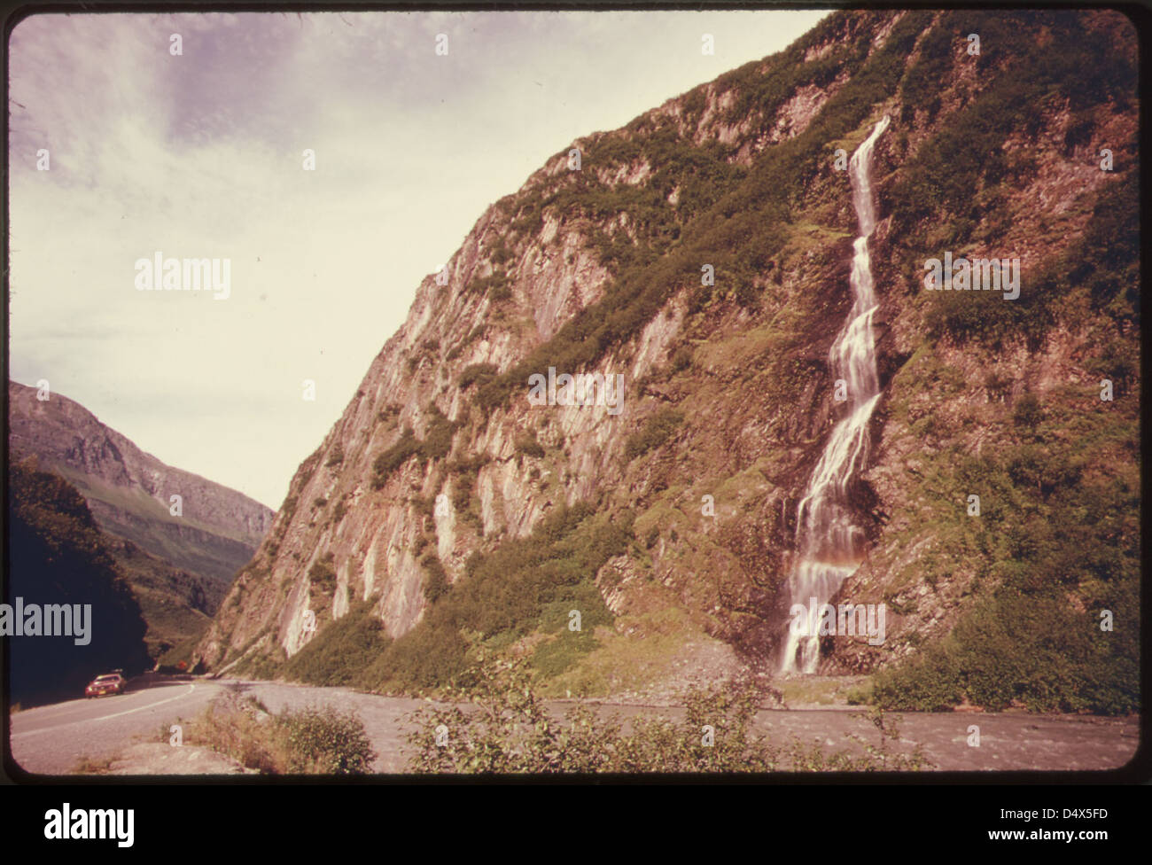 A photograph from August 1974 showing the Lowe River, with a view of ...