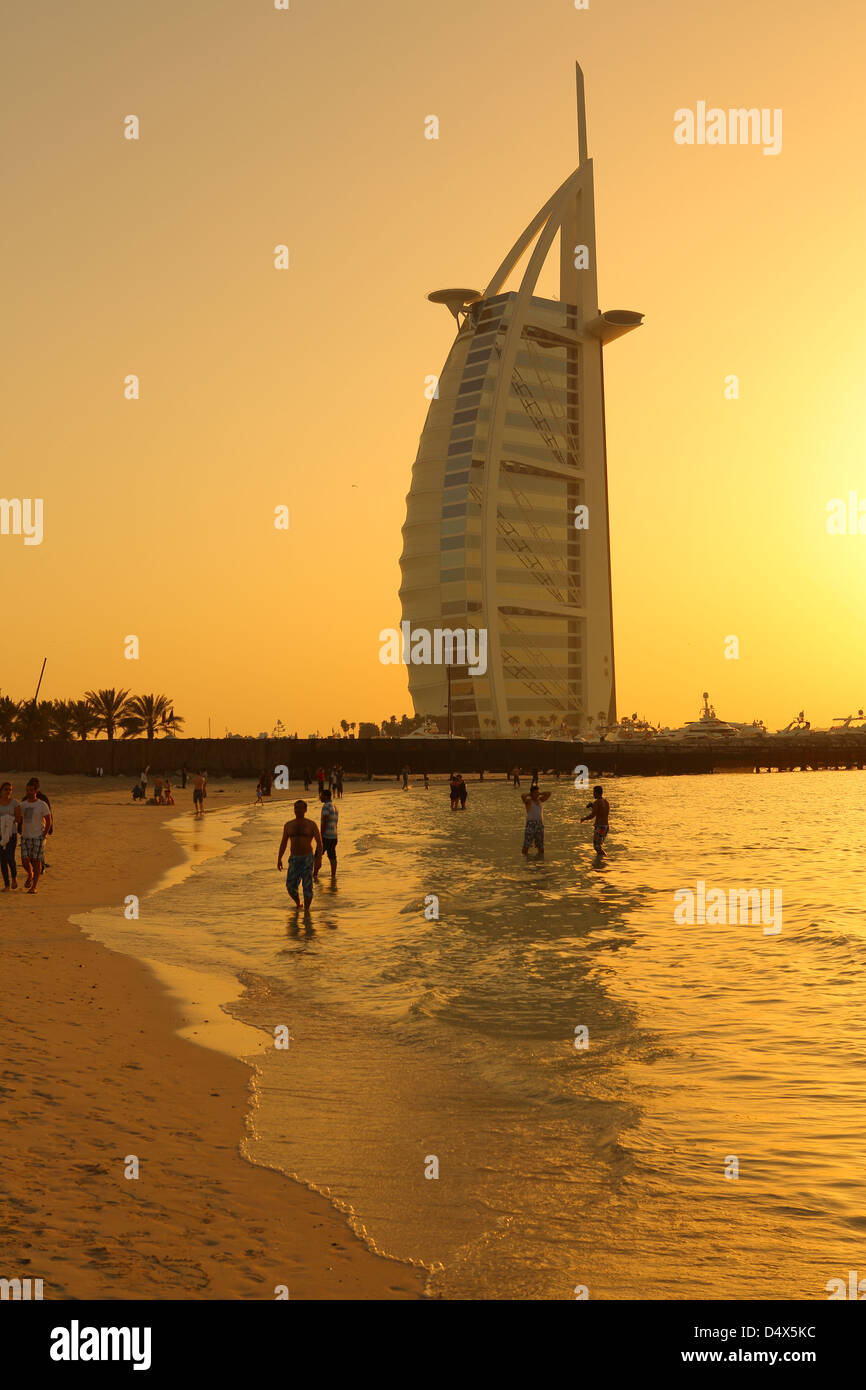 Burj al arab beach sunset hi-res stock photography and images - Alamy