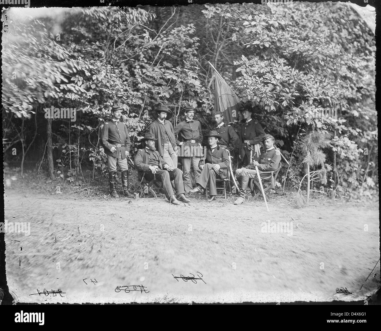 A historic photograph by Mathew Brady showing Major General Wesley ...