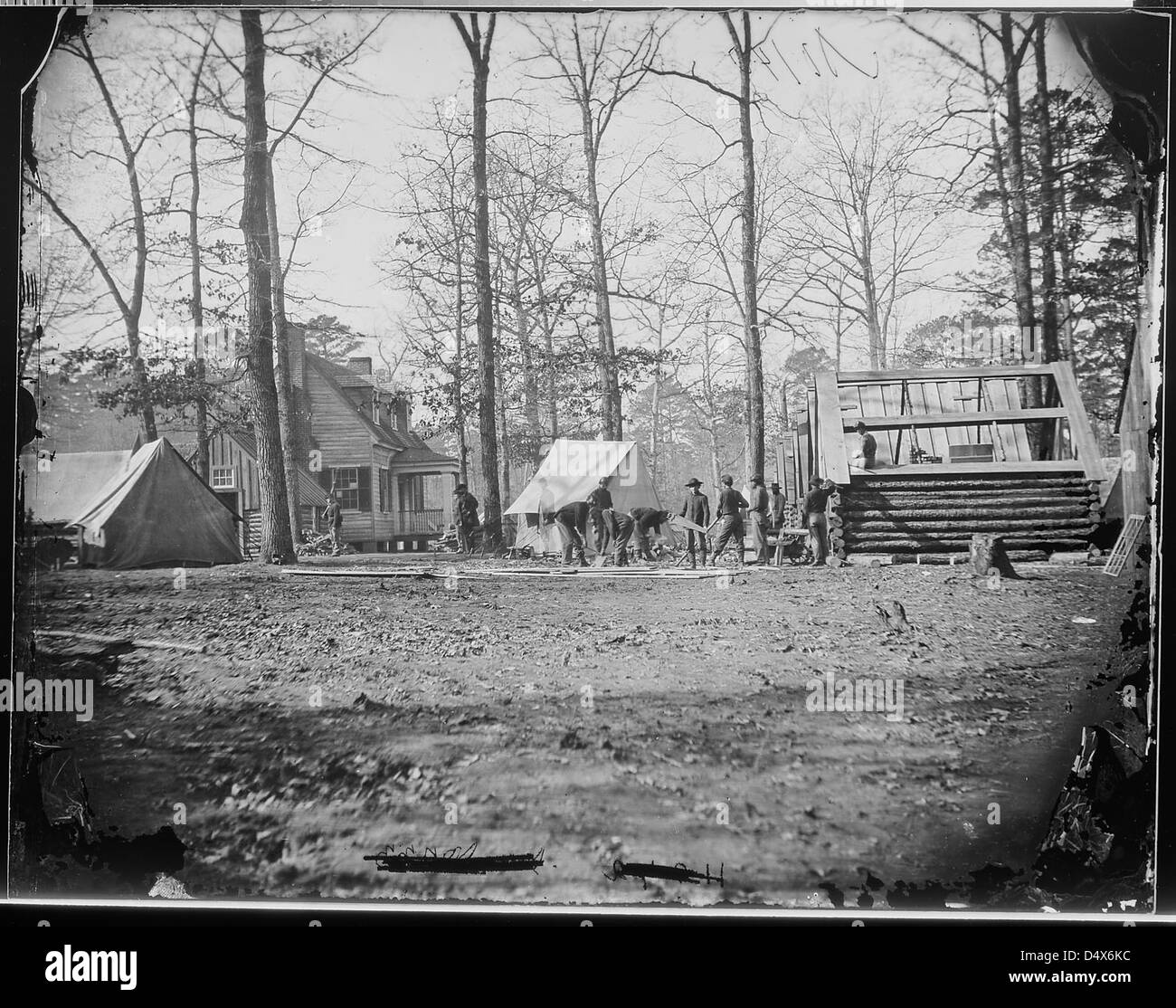 During the Civil War, soldiers build winter quarters at City Point ...
