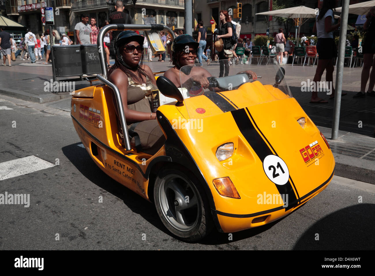GOCAR, open sightseeing vehicle, Barcelona, Spain Stock Photo - Alamy