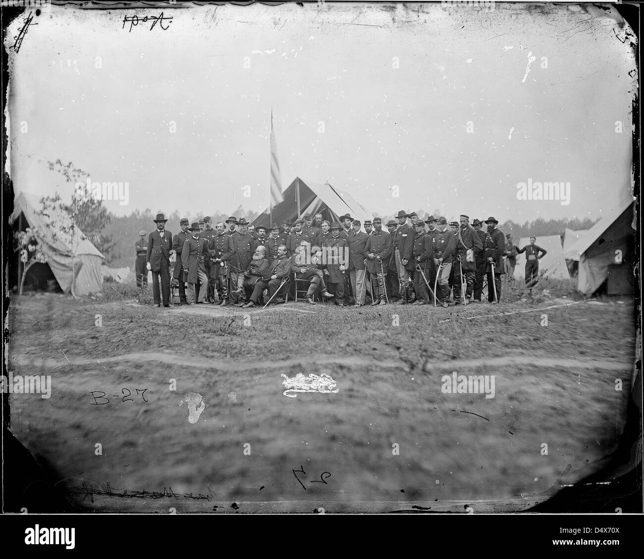 A photograph of General George G. Meade and his staff, taken by Mathew ...