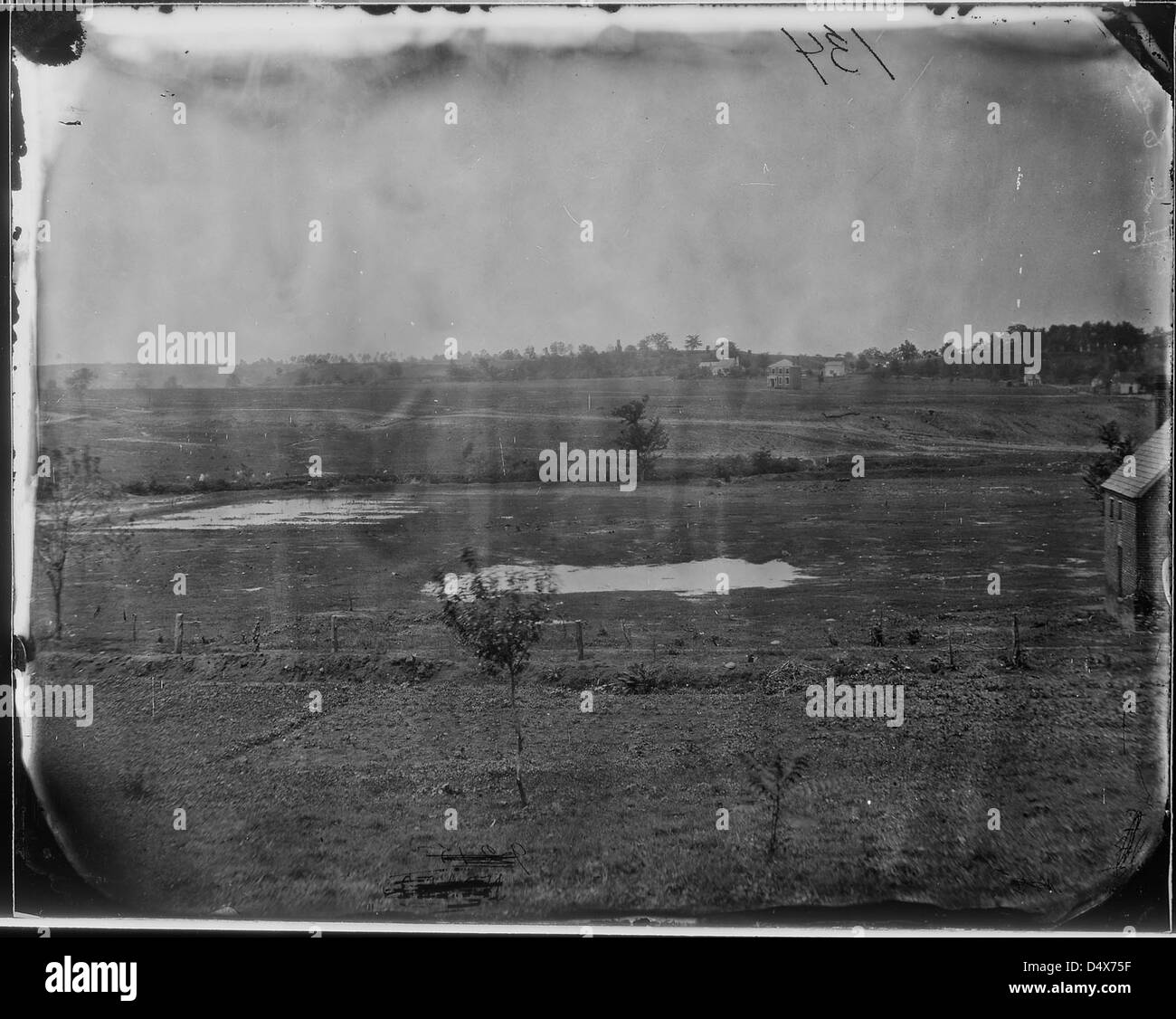 A photograph of a section of the battlefield at Fredericksburg ...