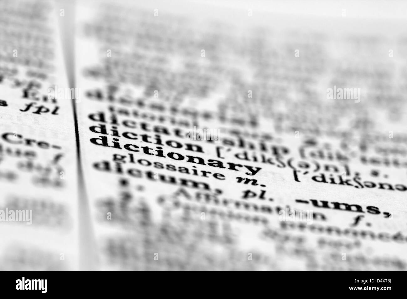 English dictionary open hi-res stock photography and images - Alamy