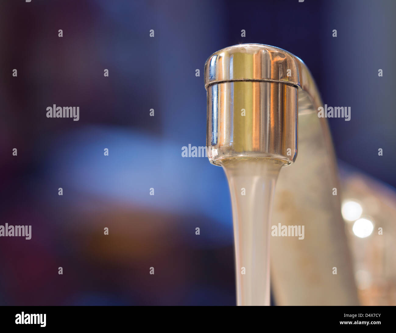 Water tap blue background hi-res stock photography and images - Alamy