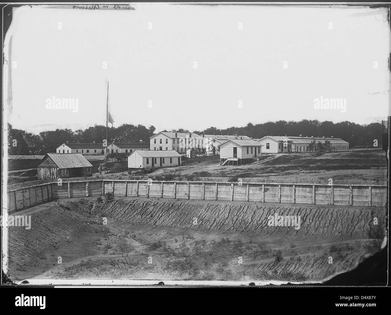 The barracks at Fort Carroll near Giesboro Point, D.C., photographed ...