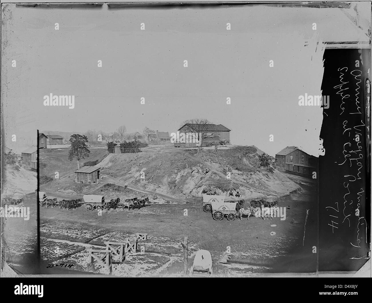 Mathew Brady's photograph depicts army wagons waiting for supplies at ...