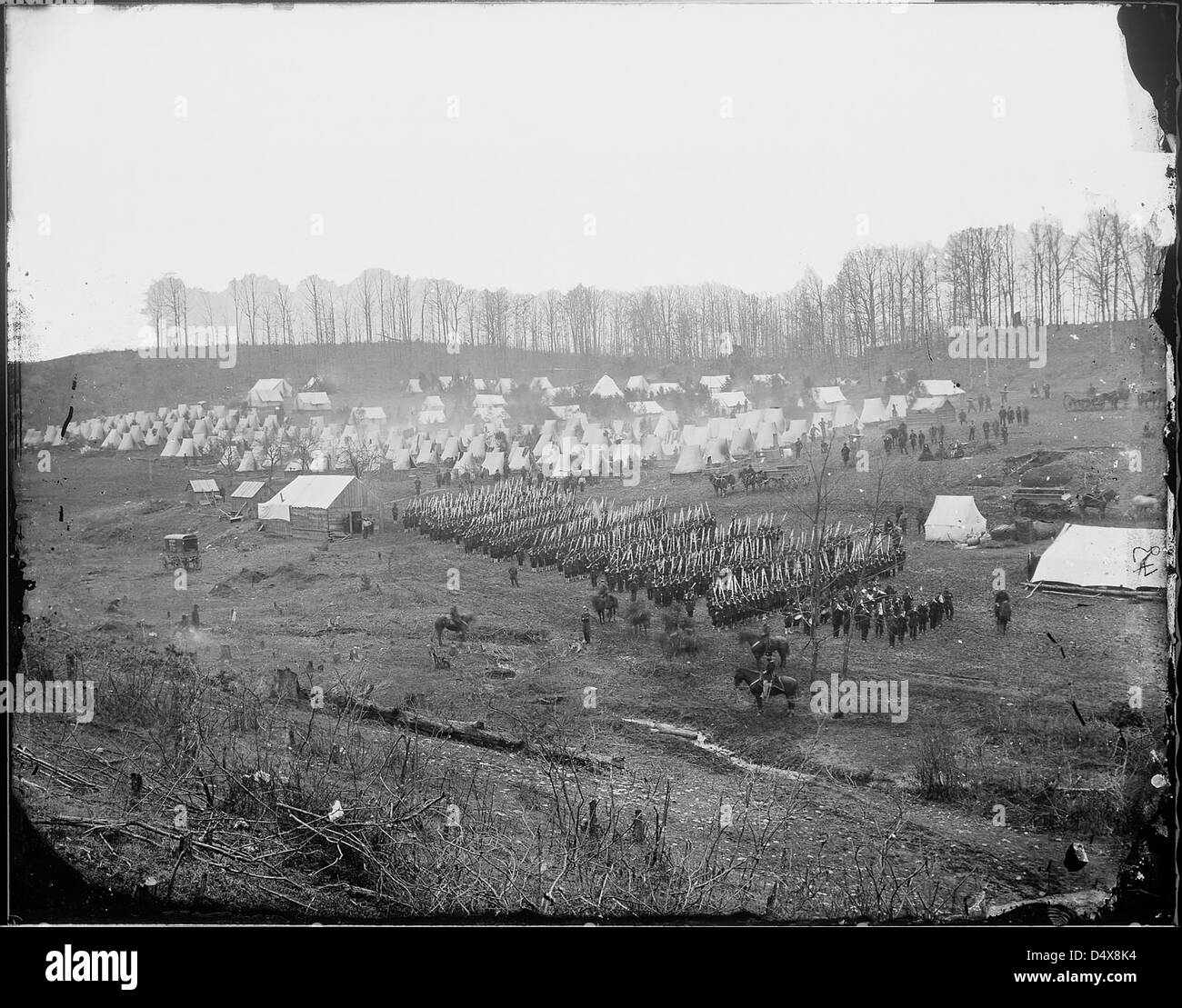 A photograph showing an infantry regiment, likely the 96th Pennsylvania ...