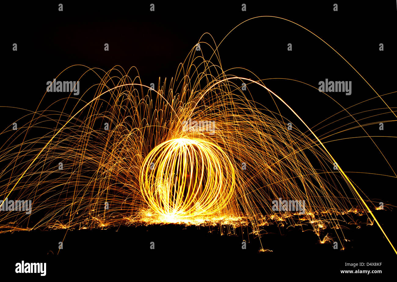 Designs of fire and long exposure Stock Photo - Alamy