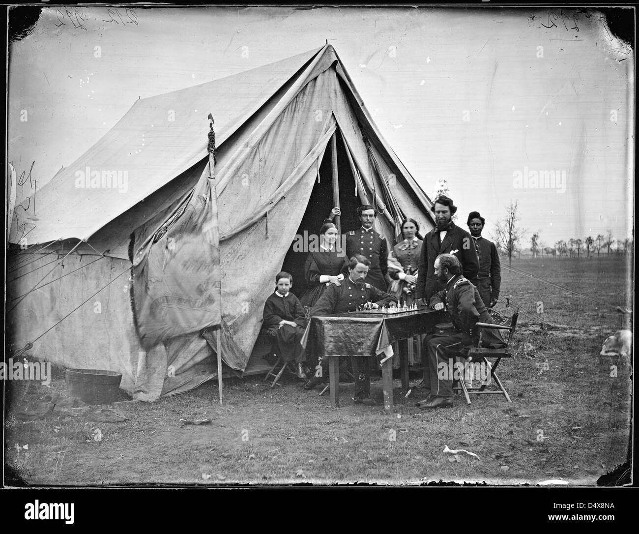 Photograph of Colonel James P. McMahon and his group at the ...