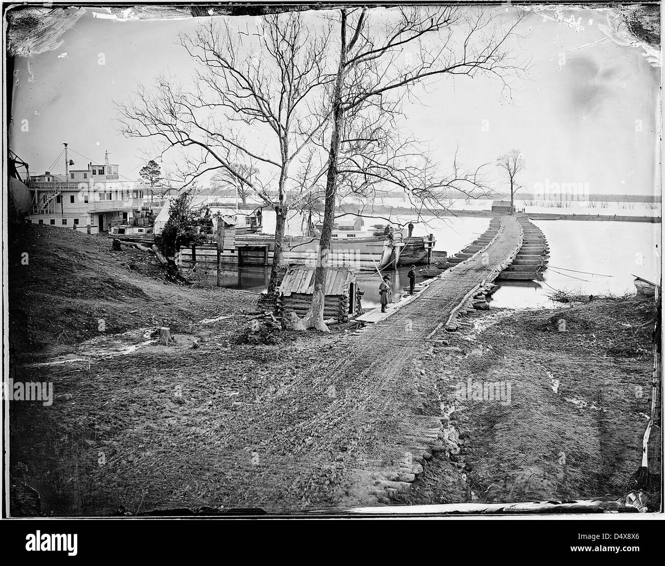 Mathew Brady’s photograph from the Civil War captures a pontoon bridge ...
