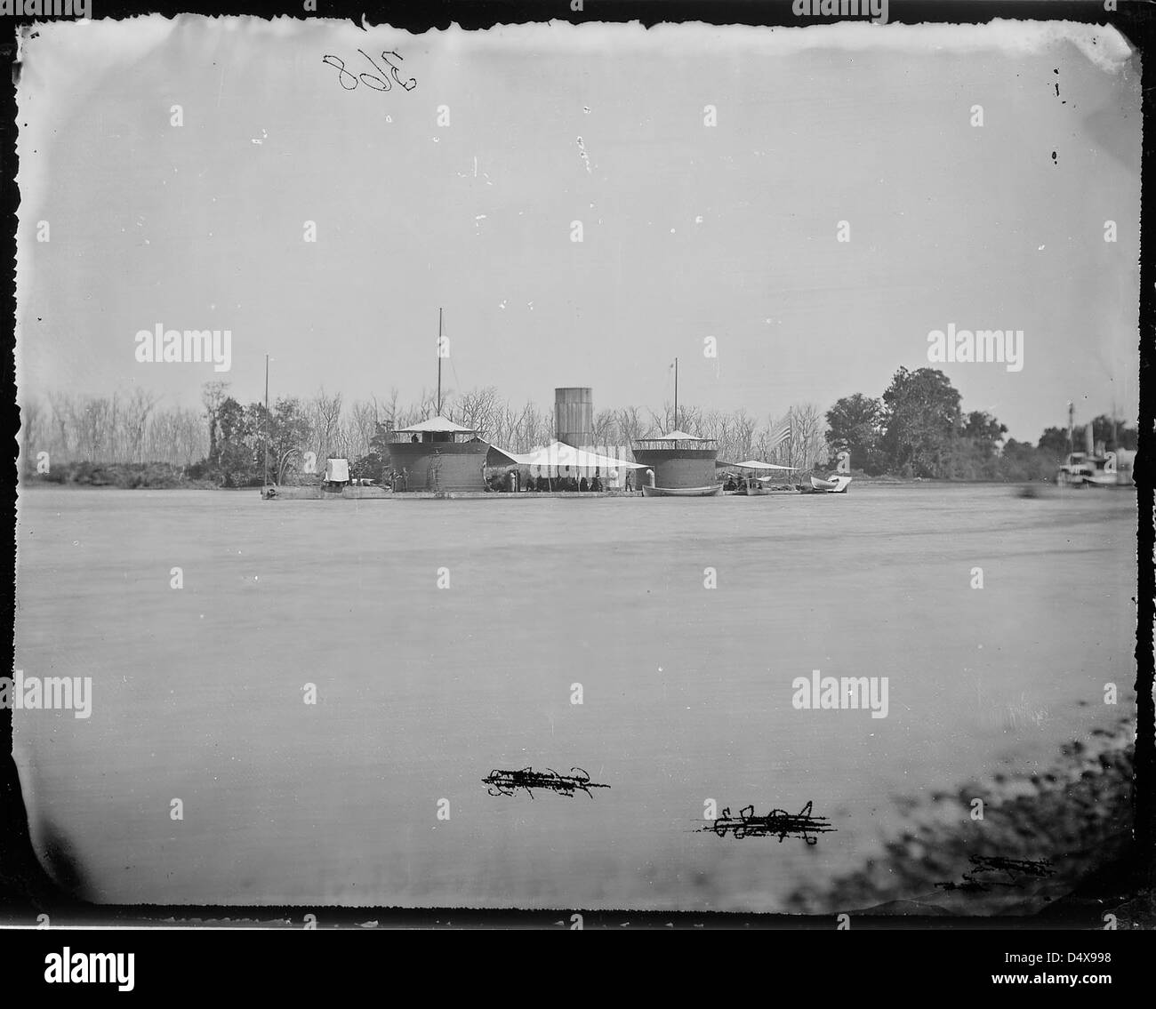 A photograph of the Union ironclad Monitor during the Civil War ...