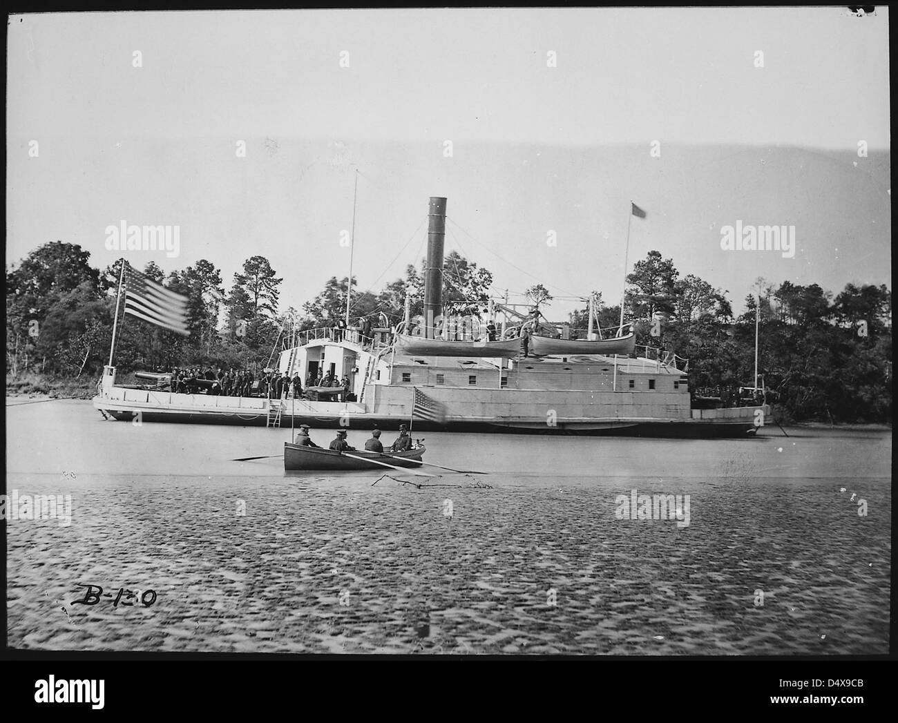 A photograph of Commodore Barney’s ship, taken on the James River ...