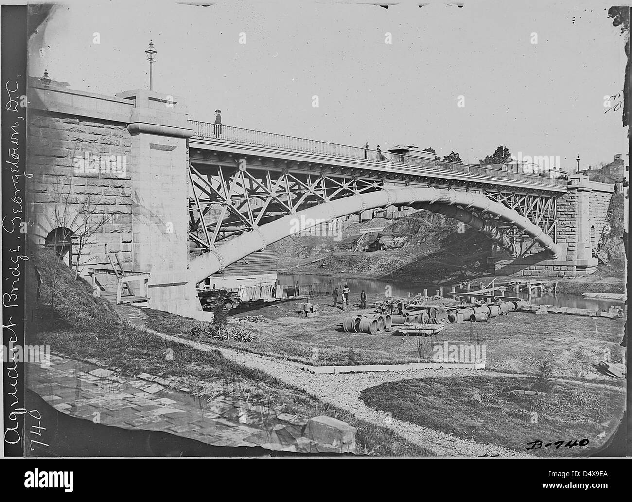 This photograph shows the Aqueduct Bridge (also known as Meigs Bridge ...