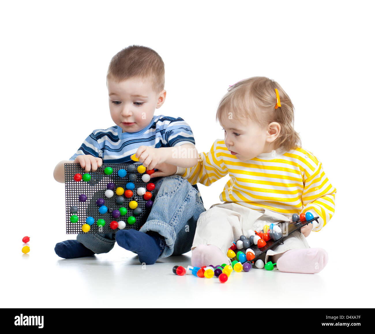 children play together, isolated on white background Stock Photo - Alamy