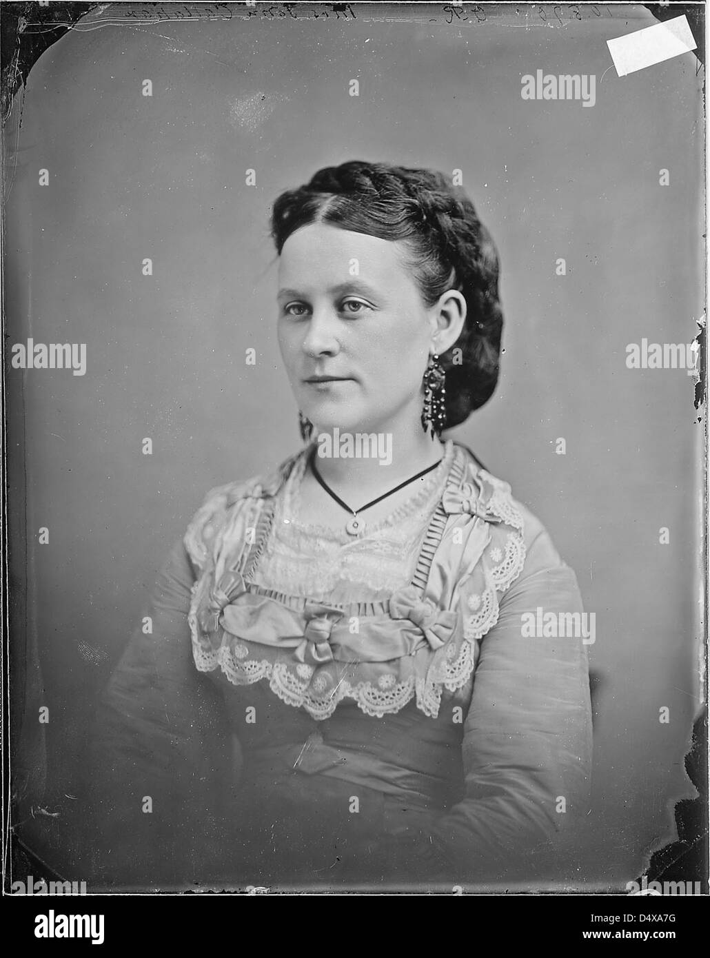 A portrait of Mrs. John Callahan, captured by Mathew Brady during the ...