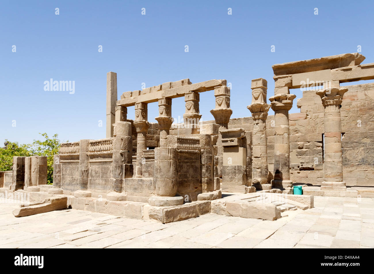Philae Egypt. The Kiosk of Nectanebo with the capitals on papyrus ...