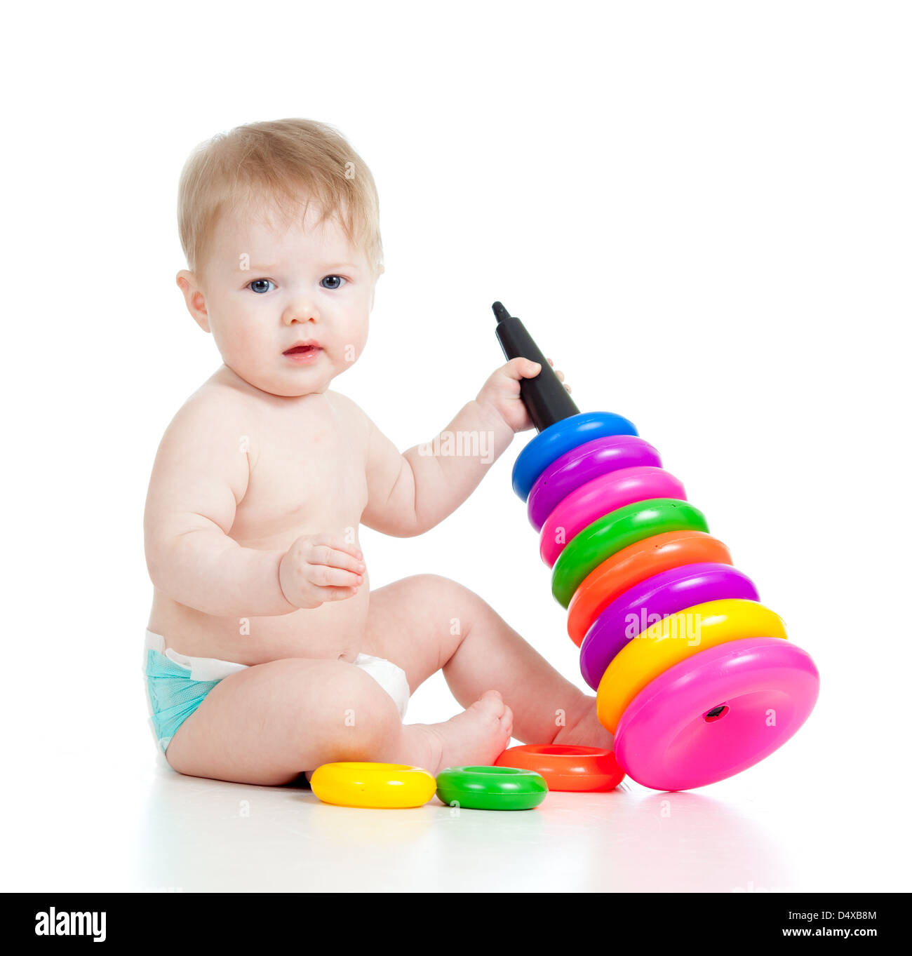 child playing with color toy Stock Photo - Alamy