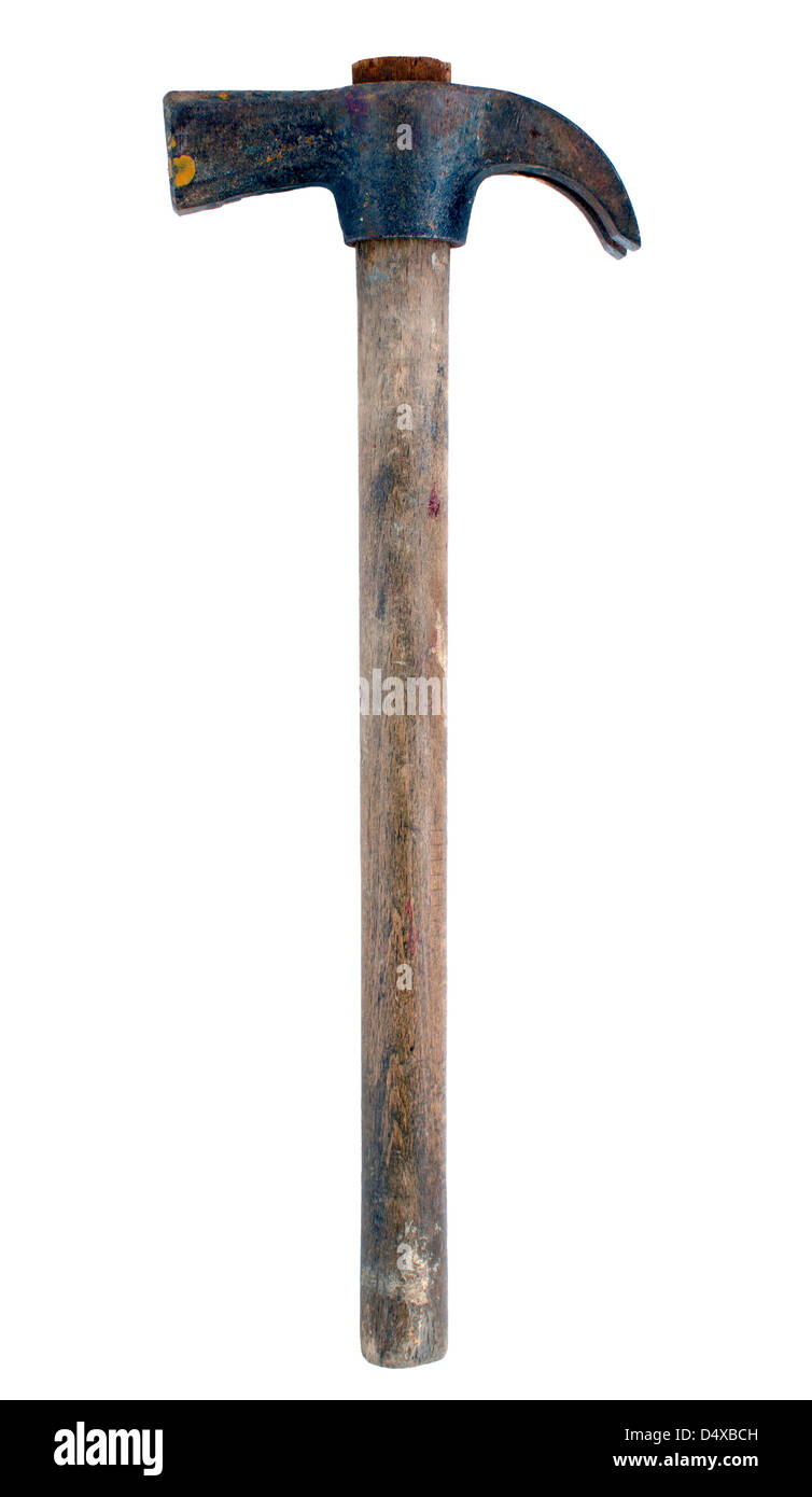 old rusty hammer isolated on white background Stock Photo - Alamy