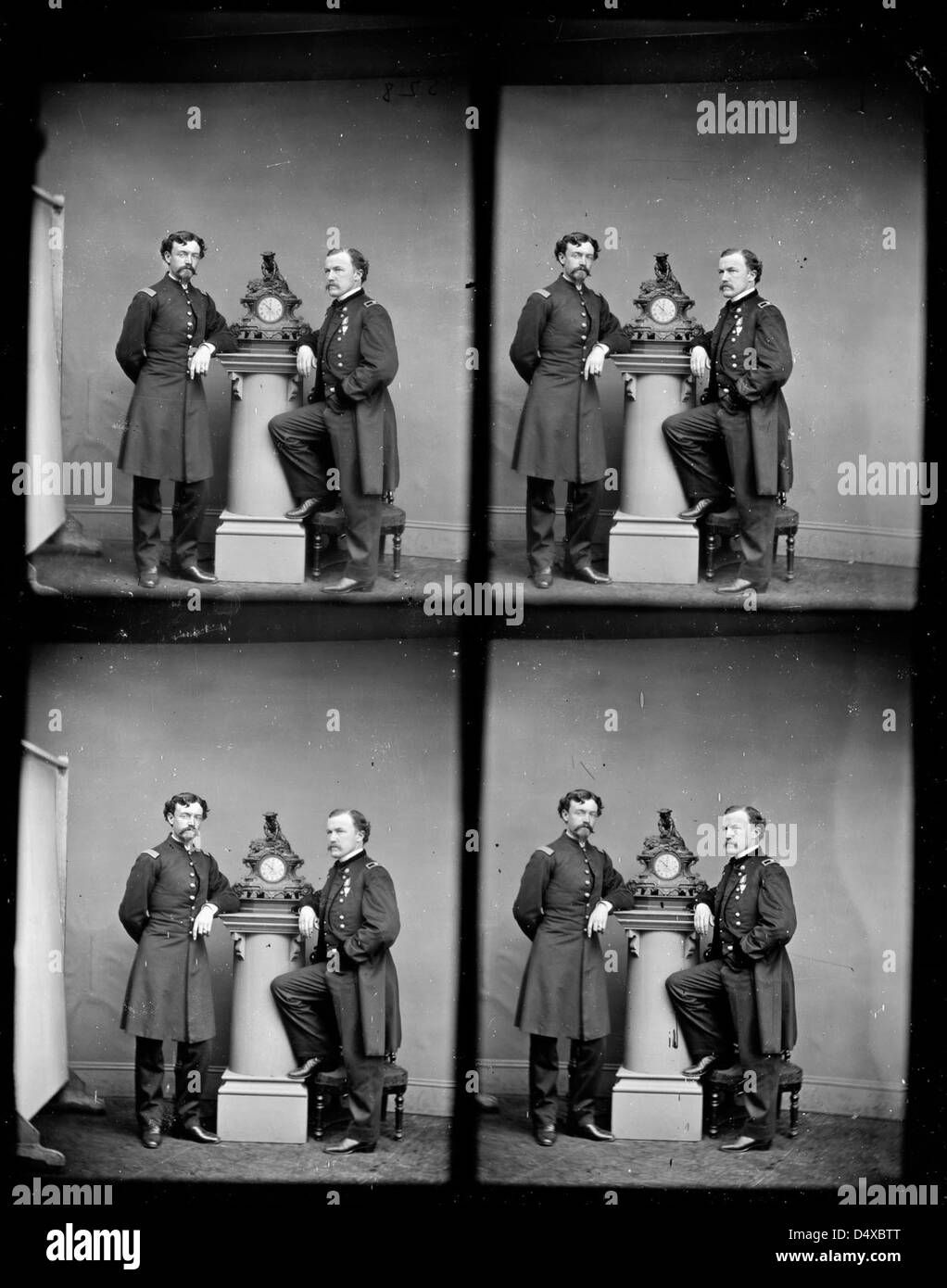 A historic photograph of General Charles Ewing with Major Commagee ...