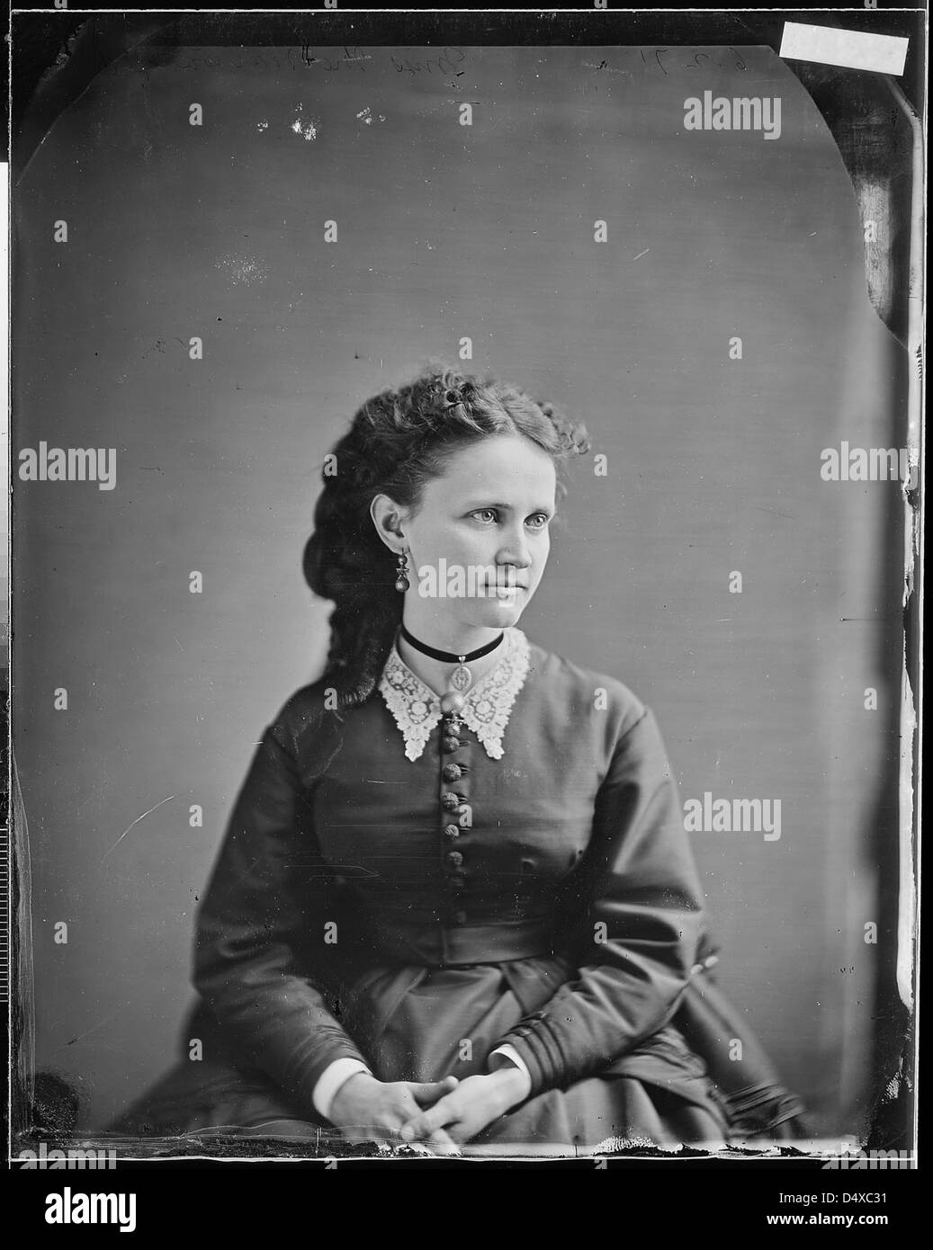 A portrait of Miss Walton, captured by Mathew Brady during the Civil ...
