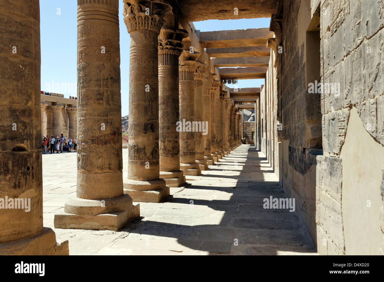 Egypt. Inside view of the west colonnade flanking the outer courtyard ...