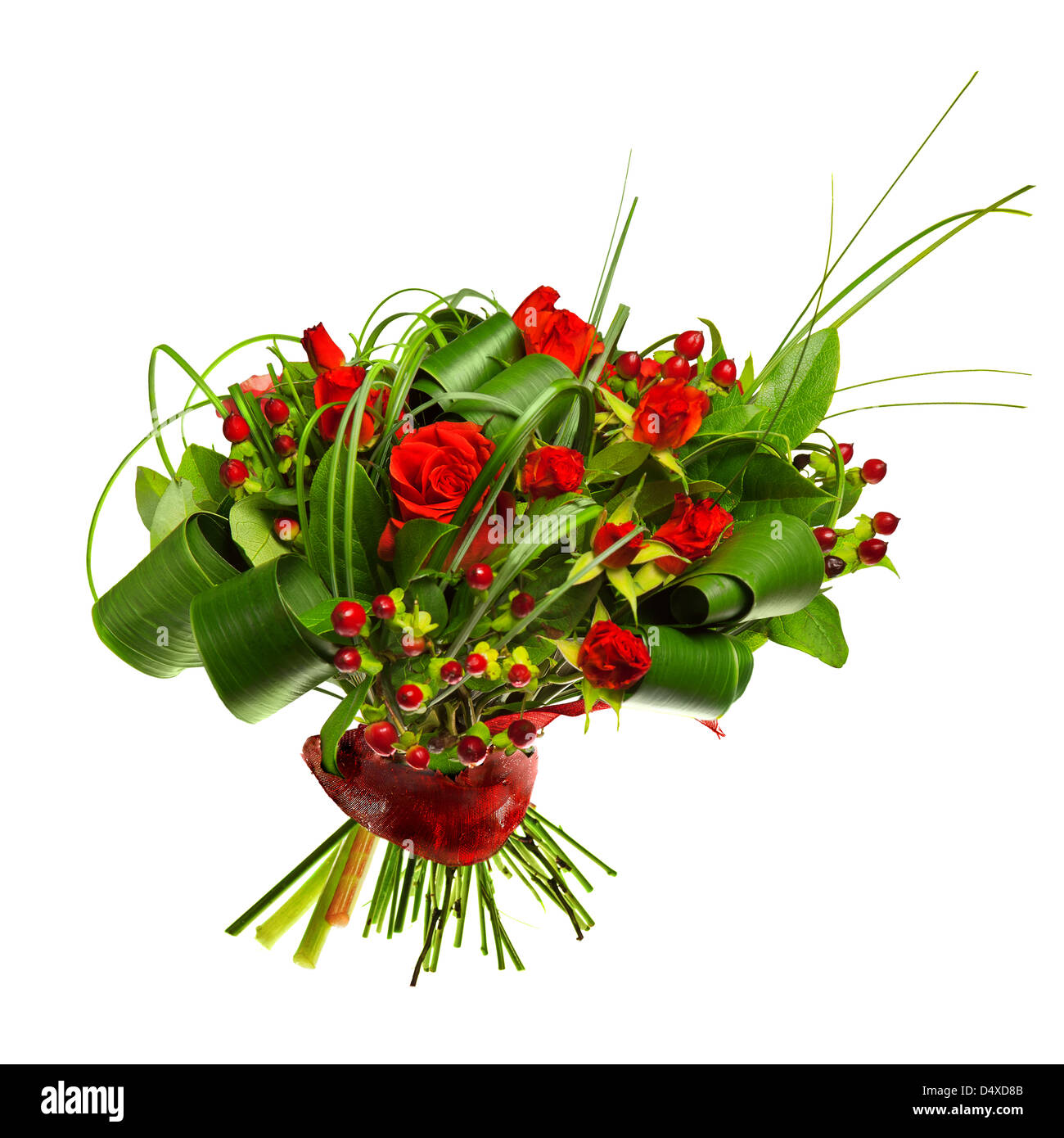 bouquet of red roses isolated on white background Stock Photo - Alamy